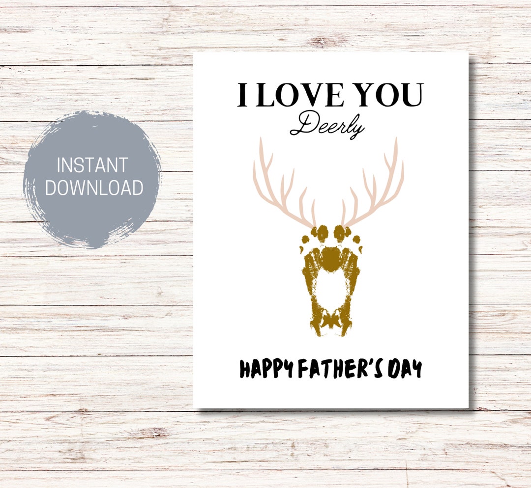 Father's Day I LOVE YOU DEERLY Template, Digital Download, Kids Craft ...