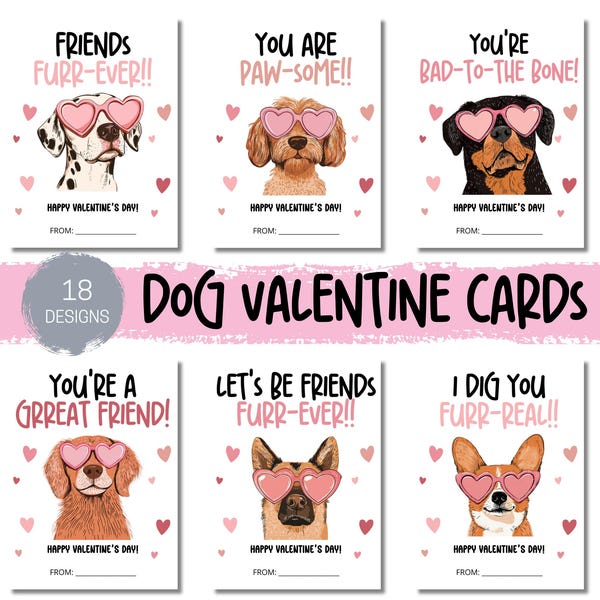 Dog Valentine Card - Etsy