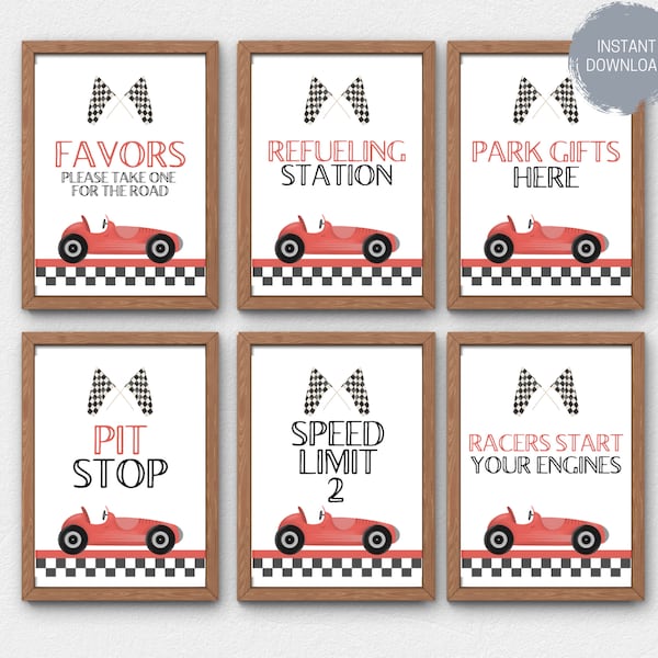 Racing Party Signs - Etsy