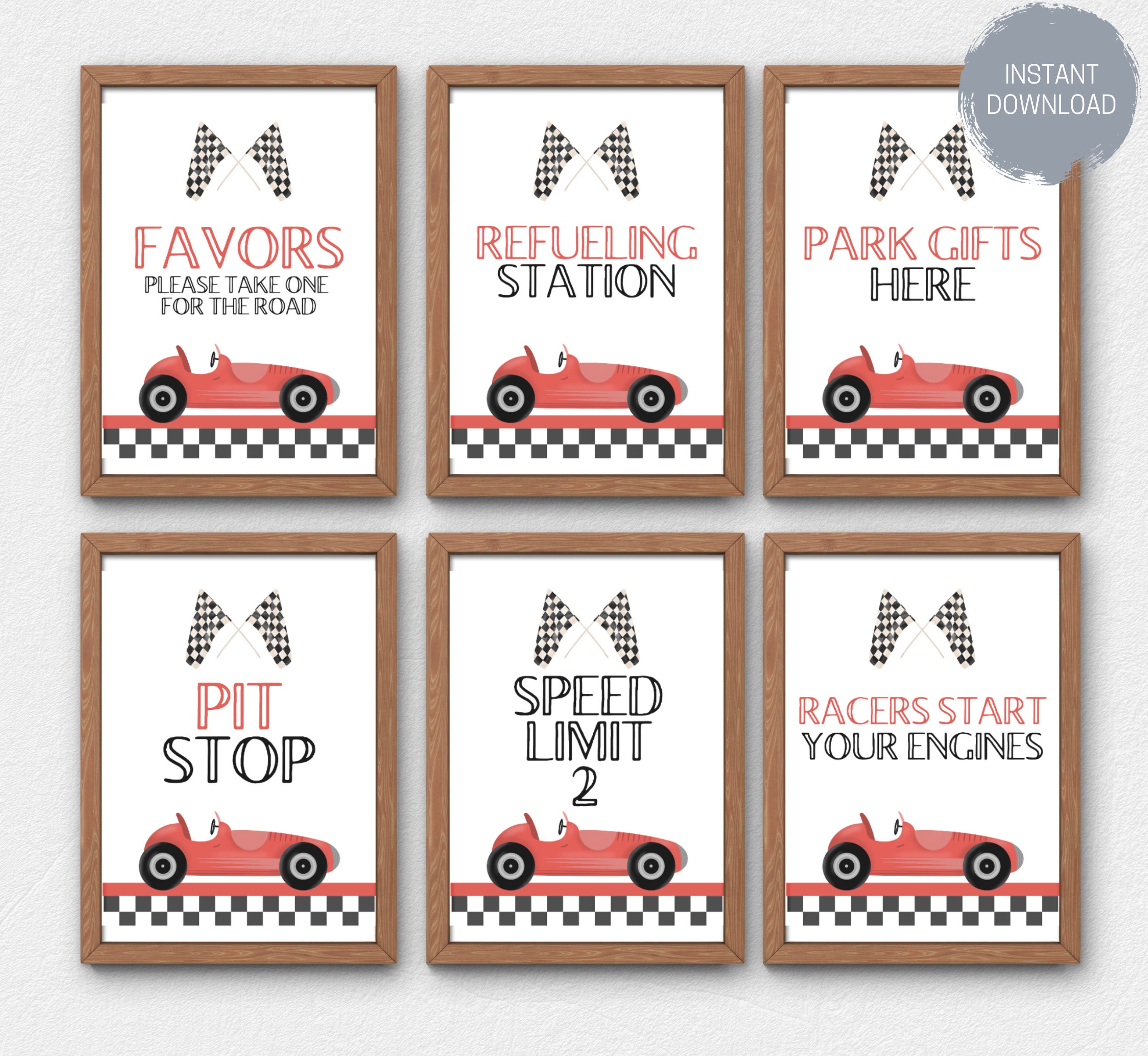 Editable Racing Party Signs Bundle, Race Cars Birthday Food Drink Signs ...