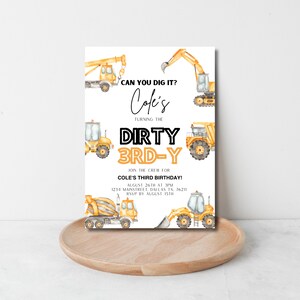 Dig in Construction Birthday Party Signs Bundle (NOT Editable), Digger ...