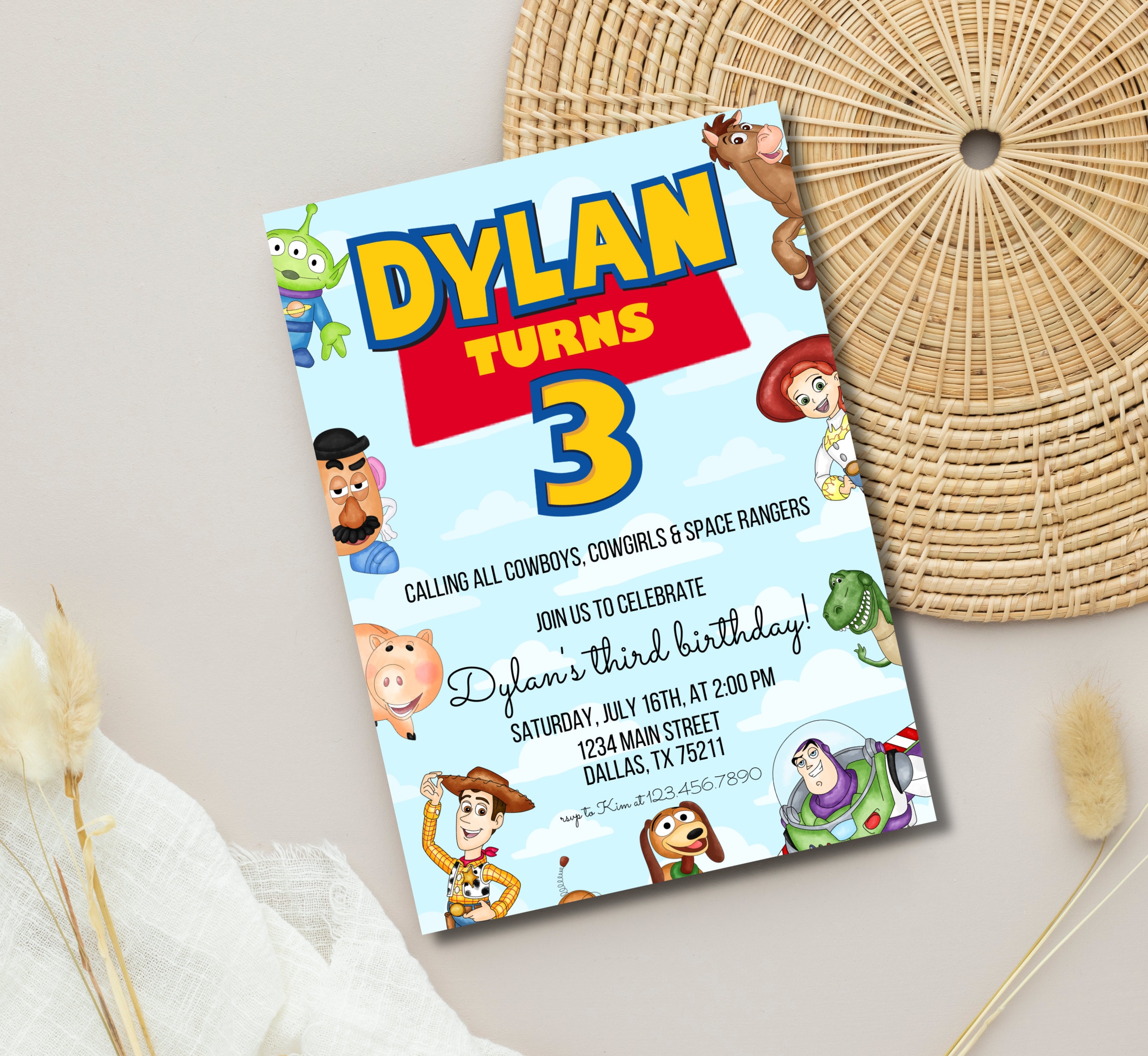 Plantilla de invitación de Toy Story fiesta de cumpleaños de - Etsy España