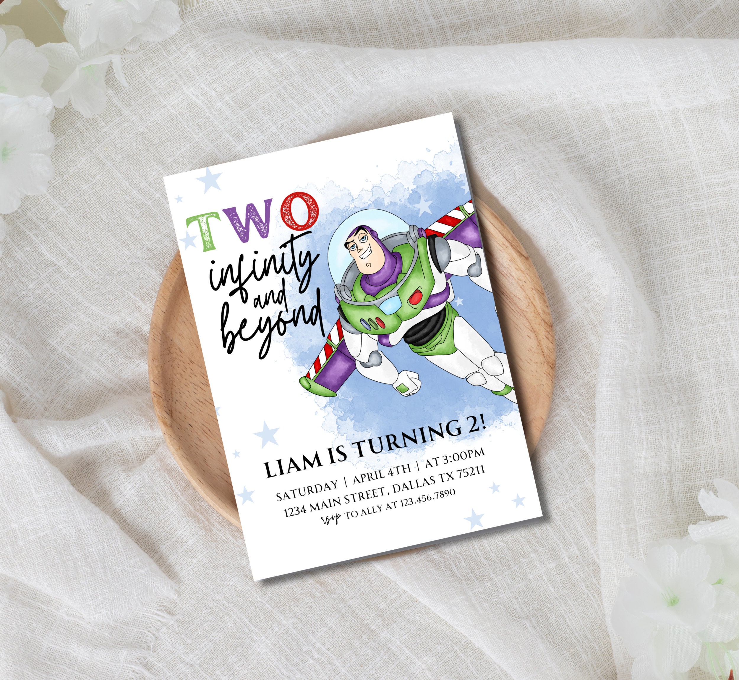 Buzz Lightyear Birthday Invitation Template, Editable Toy Story ...