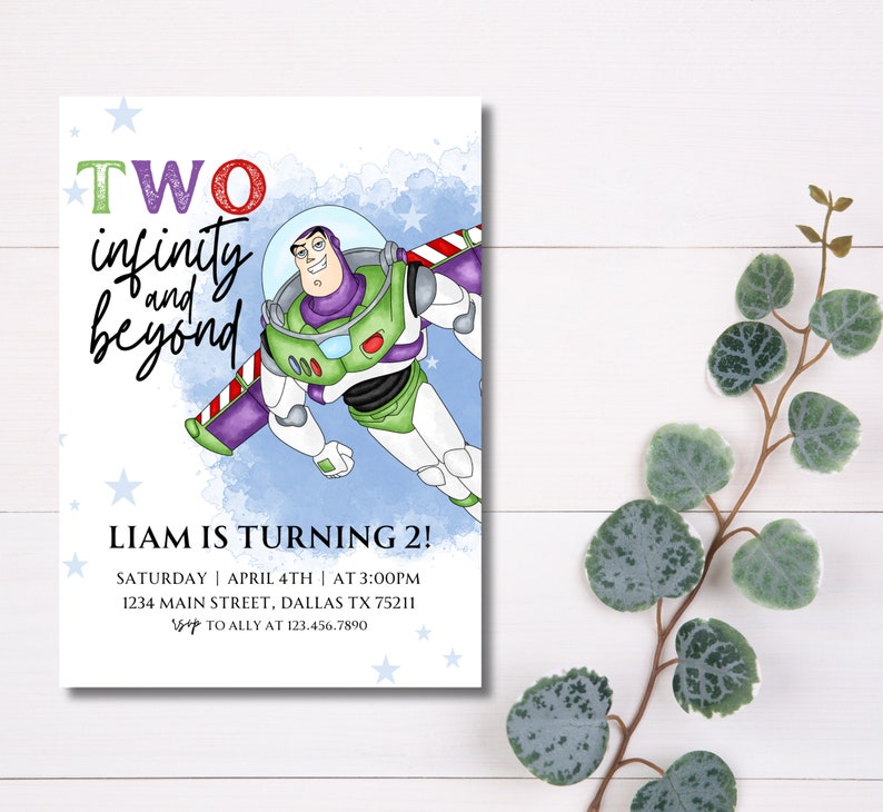Buzz Lightyear Birthday Invitation Template, Editable Toy Story ...