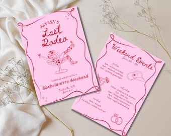 Last Rodeo Girly Bachelorette Itinerary Template - Etsy