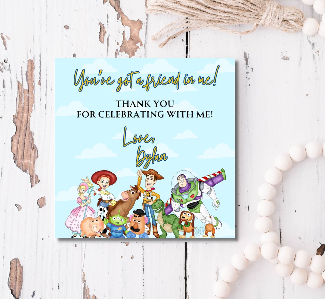 Toy Story Editable Favor Tag, You've Got A Friend an Me, Toy Story Gift ...