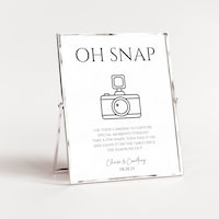 Disposable Camera Sign for Weddings - Editable Digital Camera Sign ...