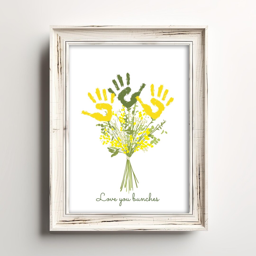 Mother's Day Craft Handprint Art Birthday Activity Floral Bouquet ...