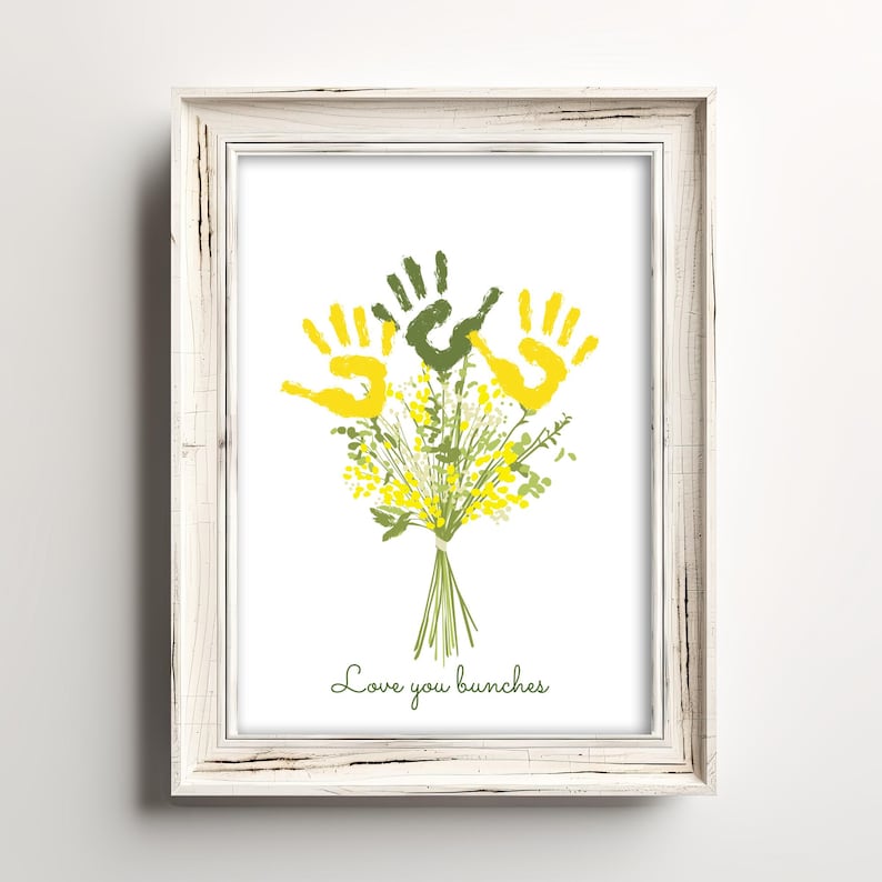Mother's Day Craft Handprint Art Birthday Activity Floral Bouquet ...