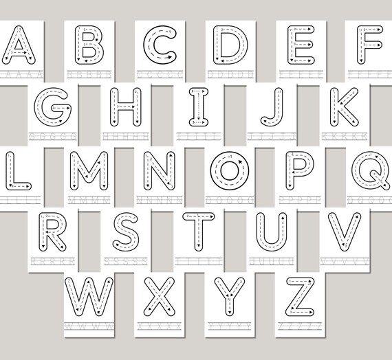 Traceable Lowercase Alphabet Letters