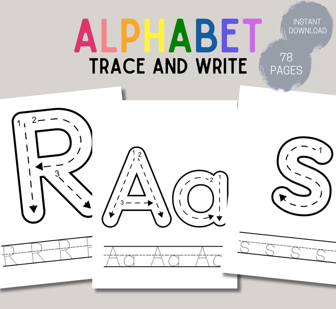 Kindergarten Alphabet Tracing Pages - Upper and Lower Case Letters ...