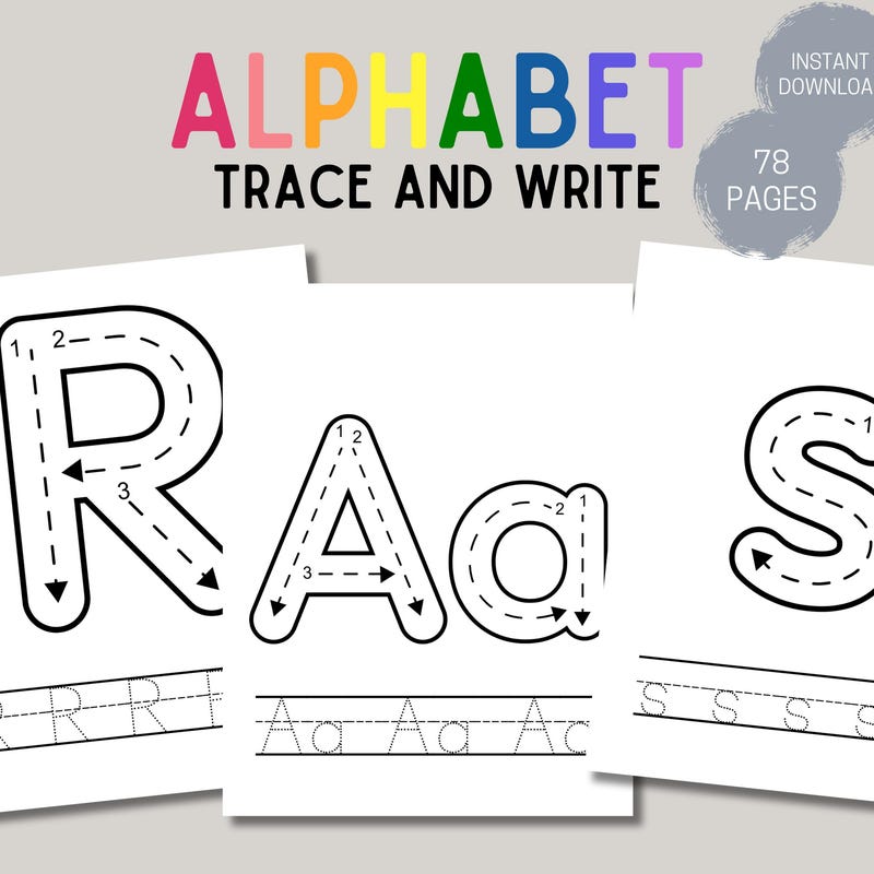 Pre K Trace Alphabet - Etsy
