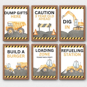 Construction Food Tents Labels, Editable Template, Construction Trucks ...