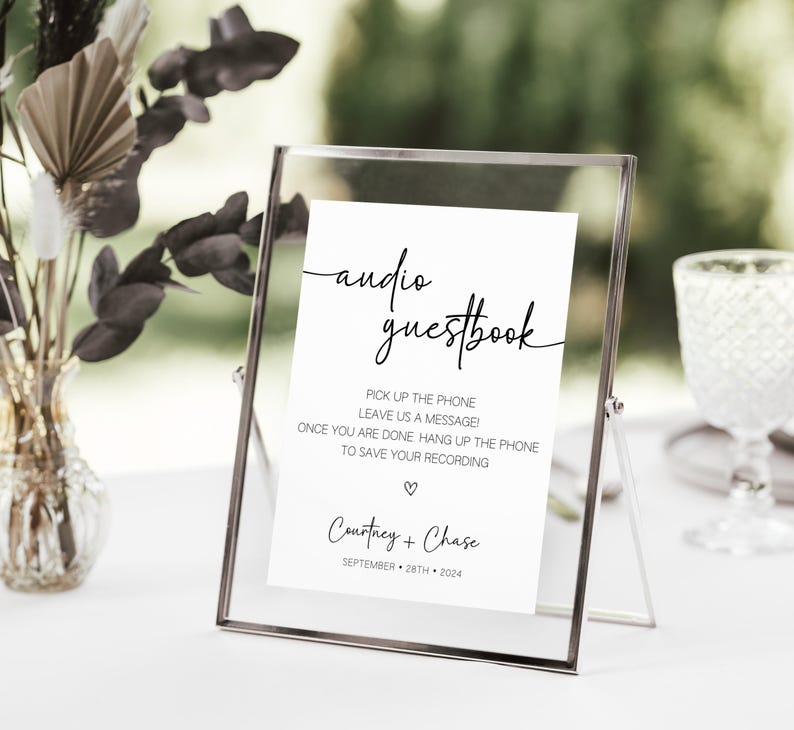 Telephone Guest Book Sign Template, Wedding Audio Guestbook, Leave Me A ...