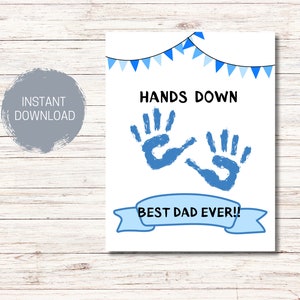 Father's Day HANDSDOWN BEST DAD Template, Digital Download, Kids Craft ...