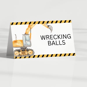 Construction Food Tents Labels, Editable Template, Construction Trucks ...