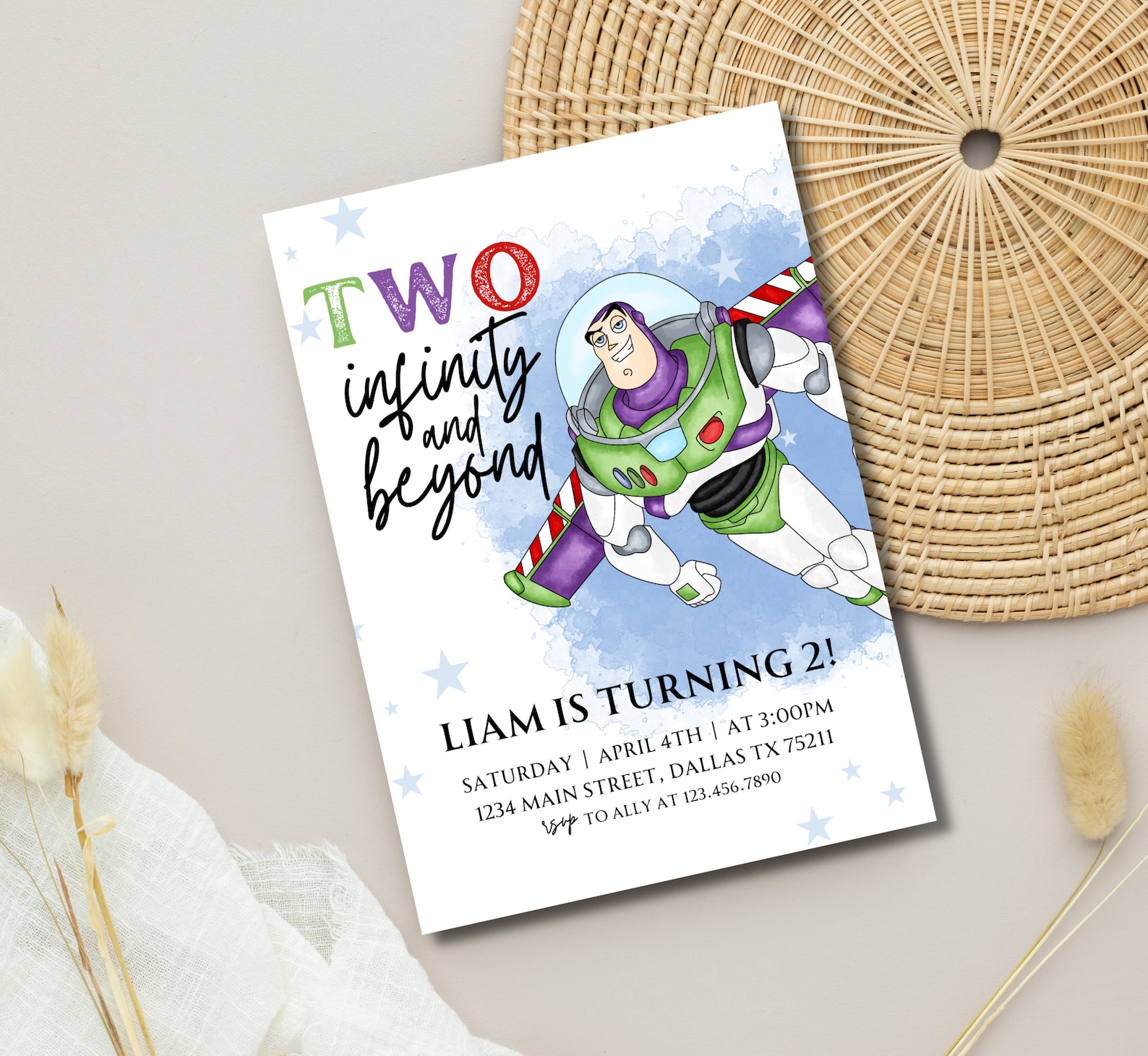 Buzz Lightyear Birthday Invitation Template, Editable Toy Story ...