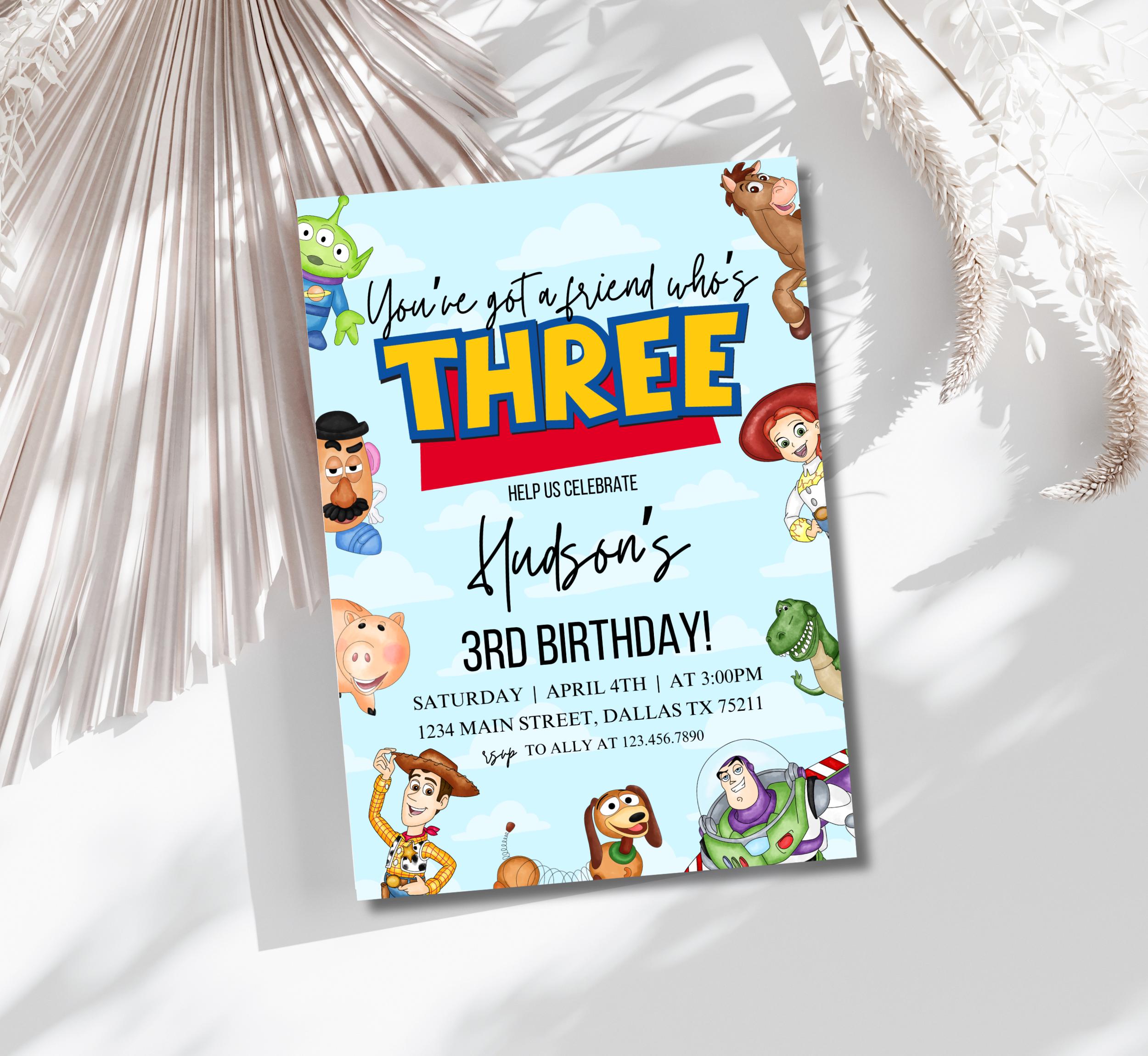 Editable Toy Story Invitation Template, Toy Story Birthday Party, 3rd ...