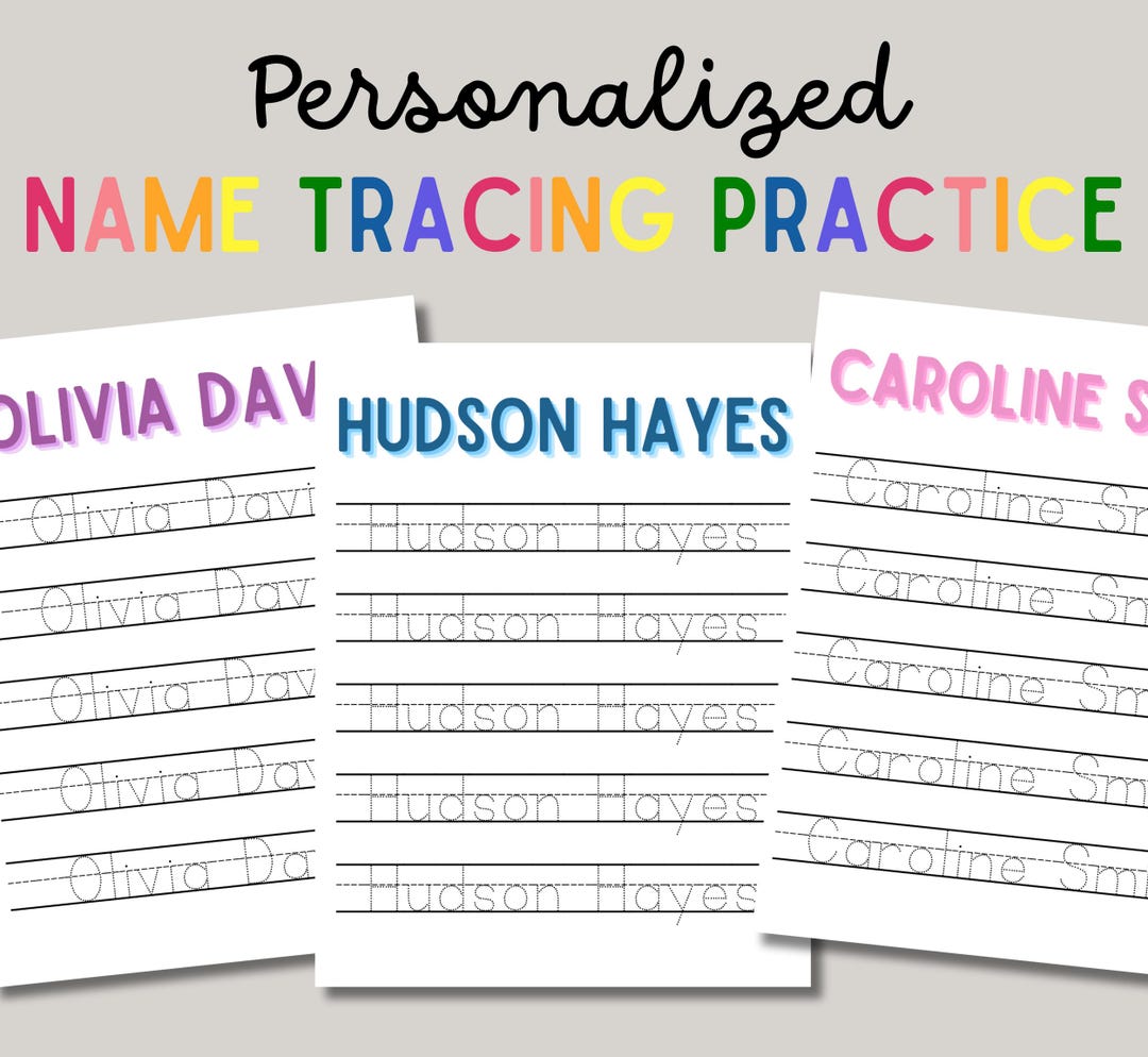 Custom Name Tracing Sheet, Handwriting Practice, Personalized Name ...