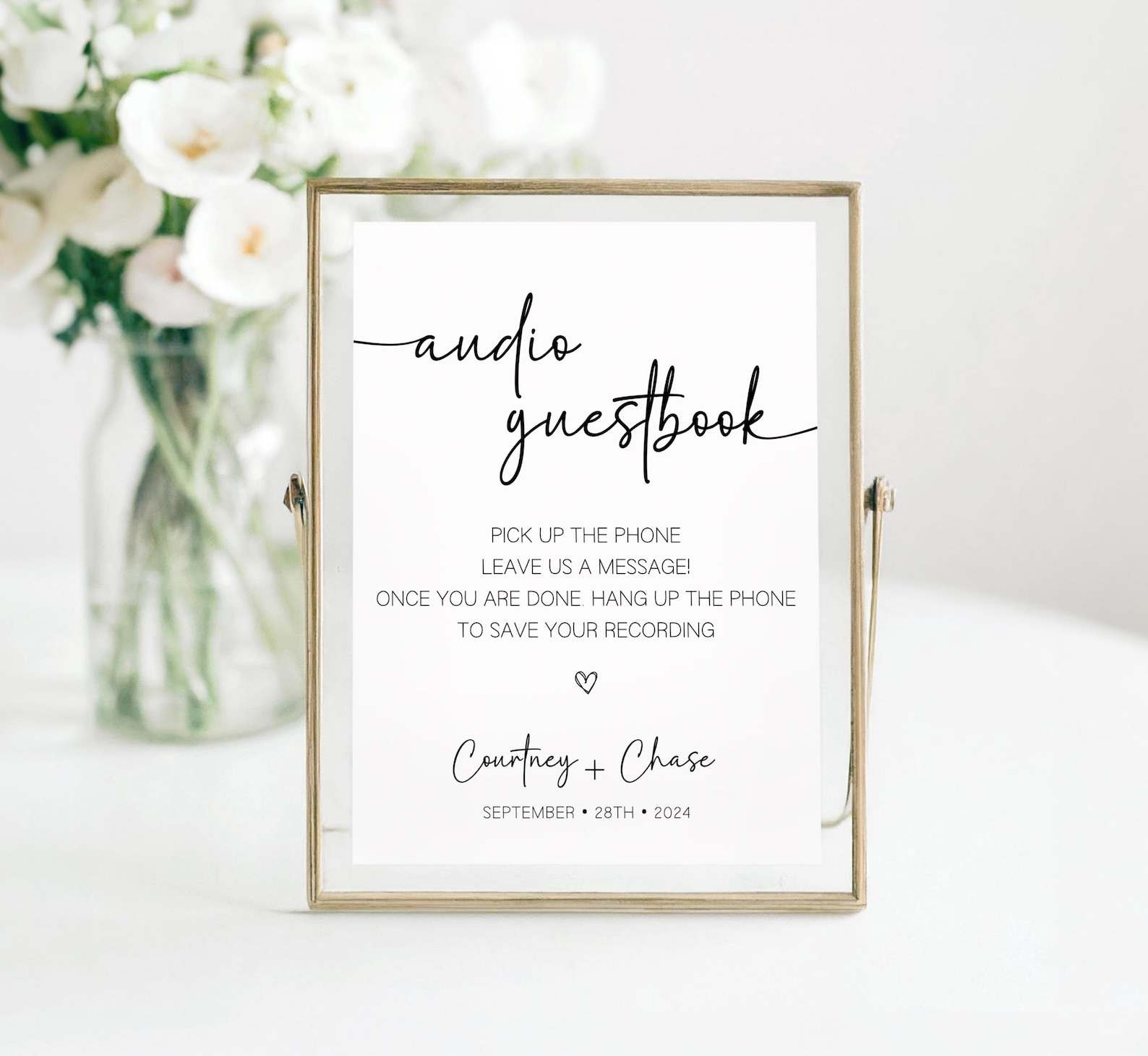 Telephone Guest Book Sign Template, Wedding Audio Guestbook, Leave Me A ...