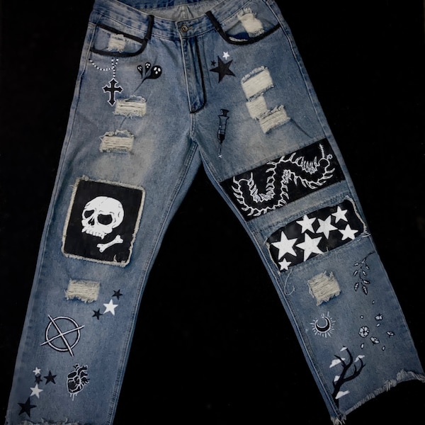 Hand Painted Pants - Etsy