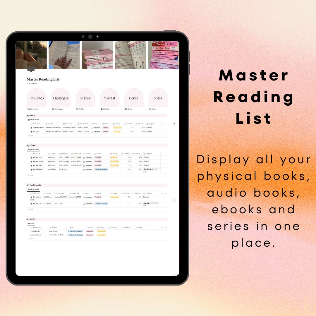 Notion Reading Journal Reading Tracker Book Tracker Reading Log Book Journal Notion Dashboard ...
