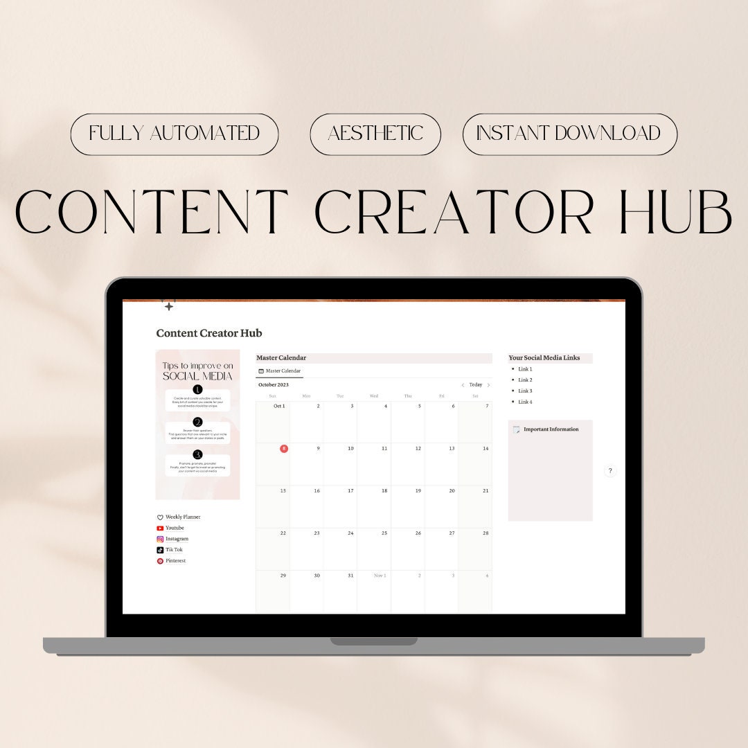 Content Planner Notion, Content Calendar, Notion Content Planner ...