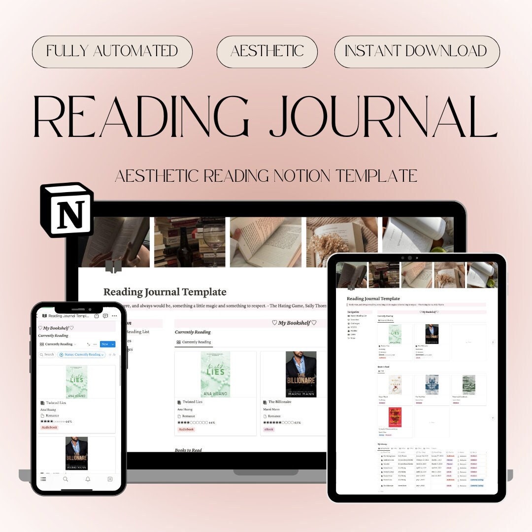 Notion Reading Tracker, Reading Template Notion, Reading Tracker ...
