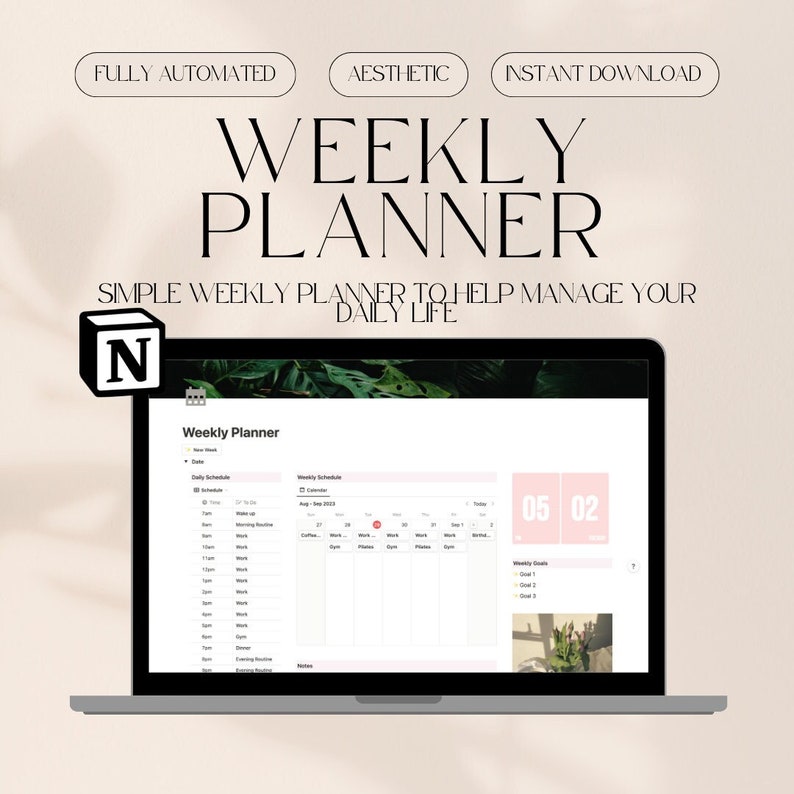 Notion Weekly Planner, Notion Life Planner, Notion Aesthetic, Notion Dashboard, Notion Habit ...