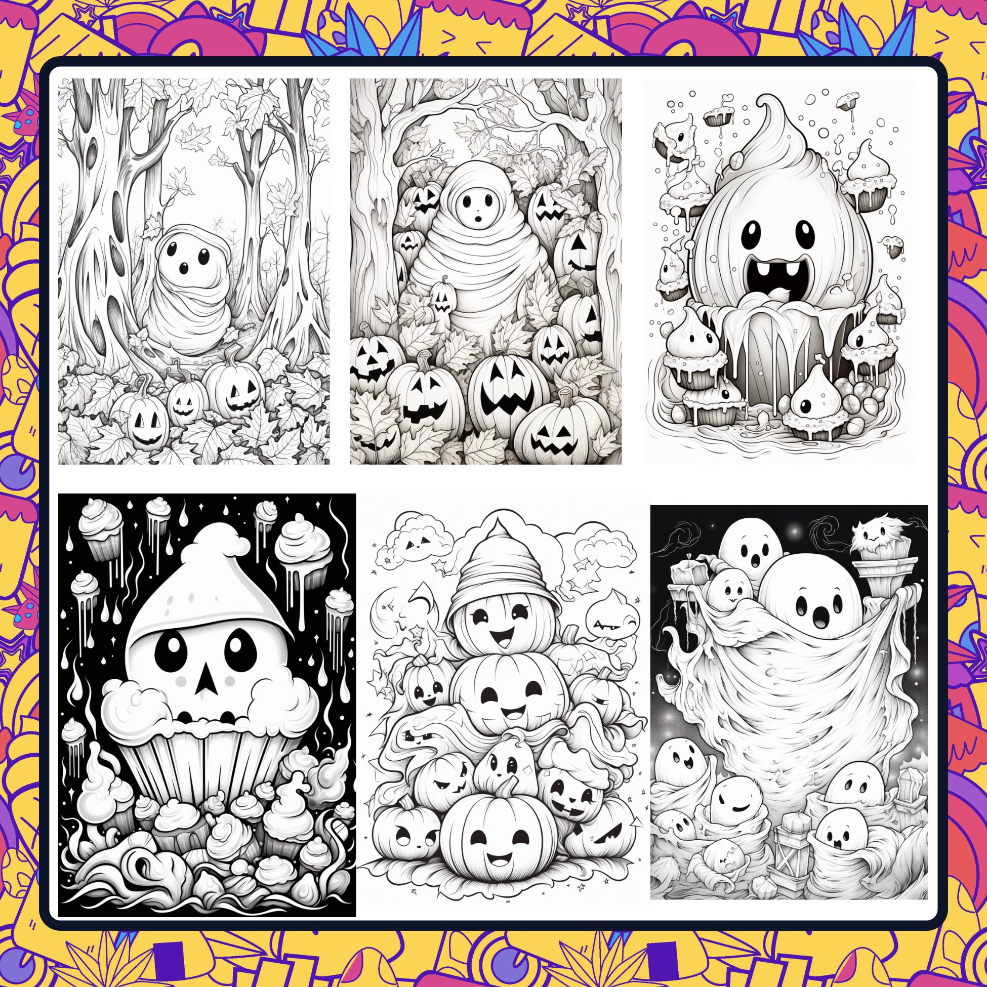 25 Crafty Ghosts-themed Coloring Pages Halloween Art Digital - Etsy