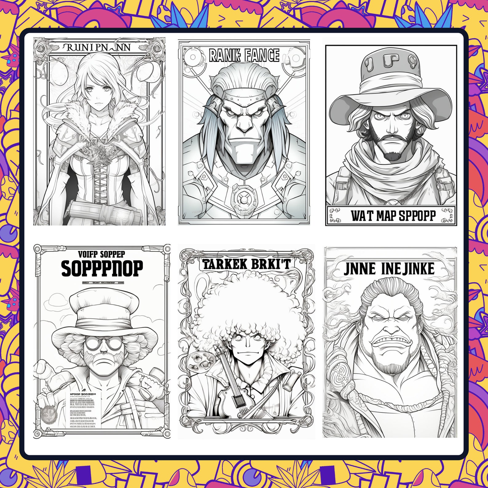 25 One Piece Wanted Coloring Pages, Adultkids Coloring Book, Digital ...
