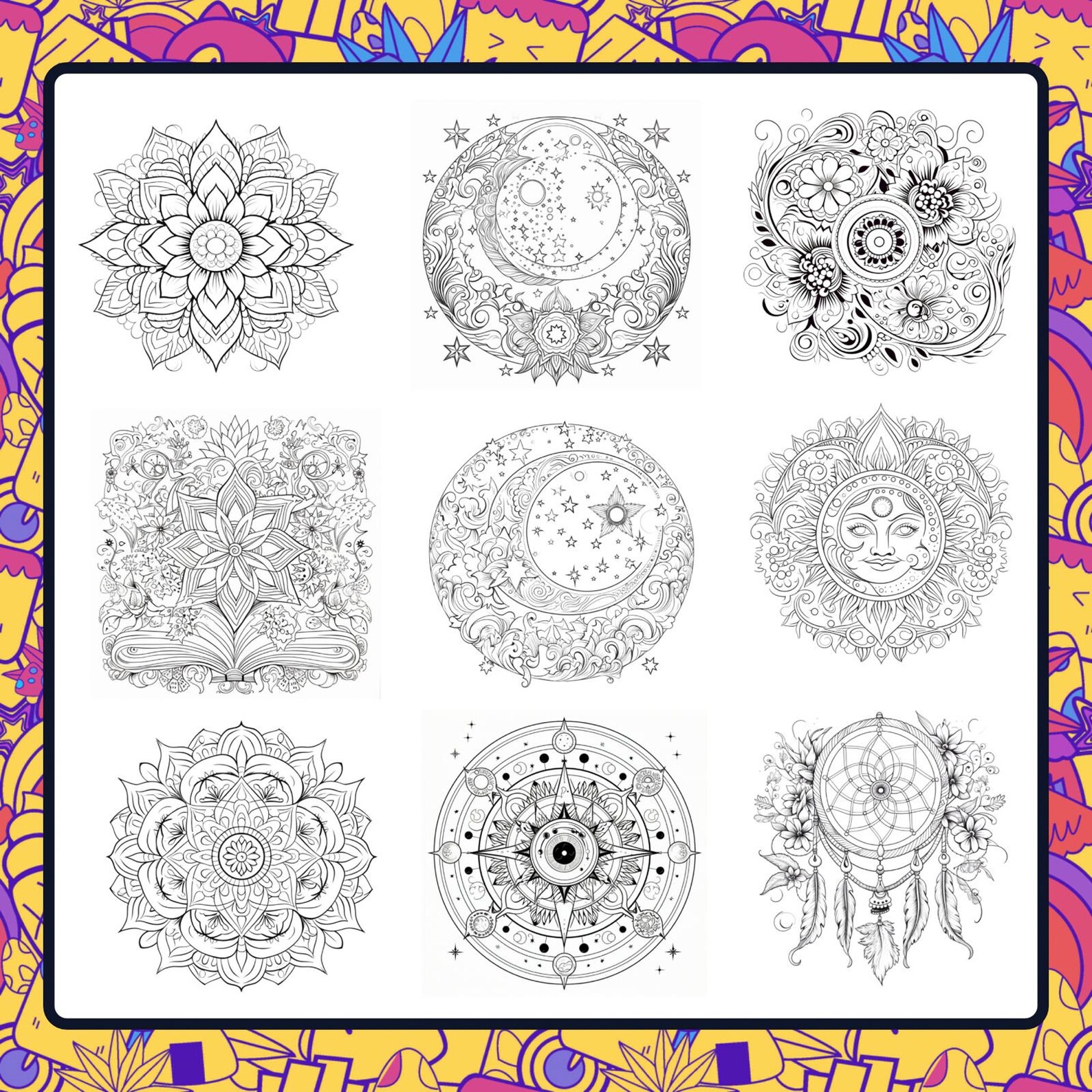 25 Mandala Mania-themed Coloring Pages Mandala Coloring - Etsy