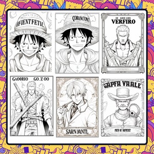 25 One Piece Wanted Coloring Pages, Adultkids Coloring Book, Digital ...