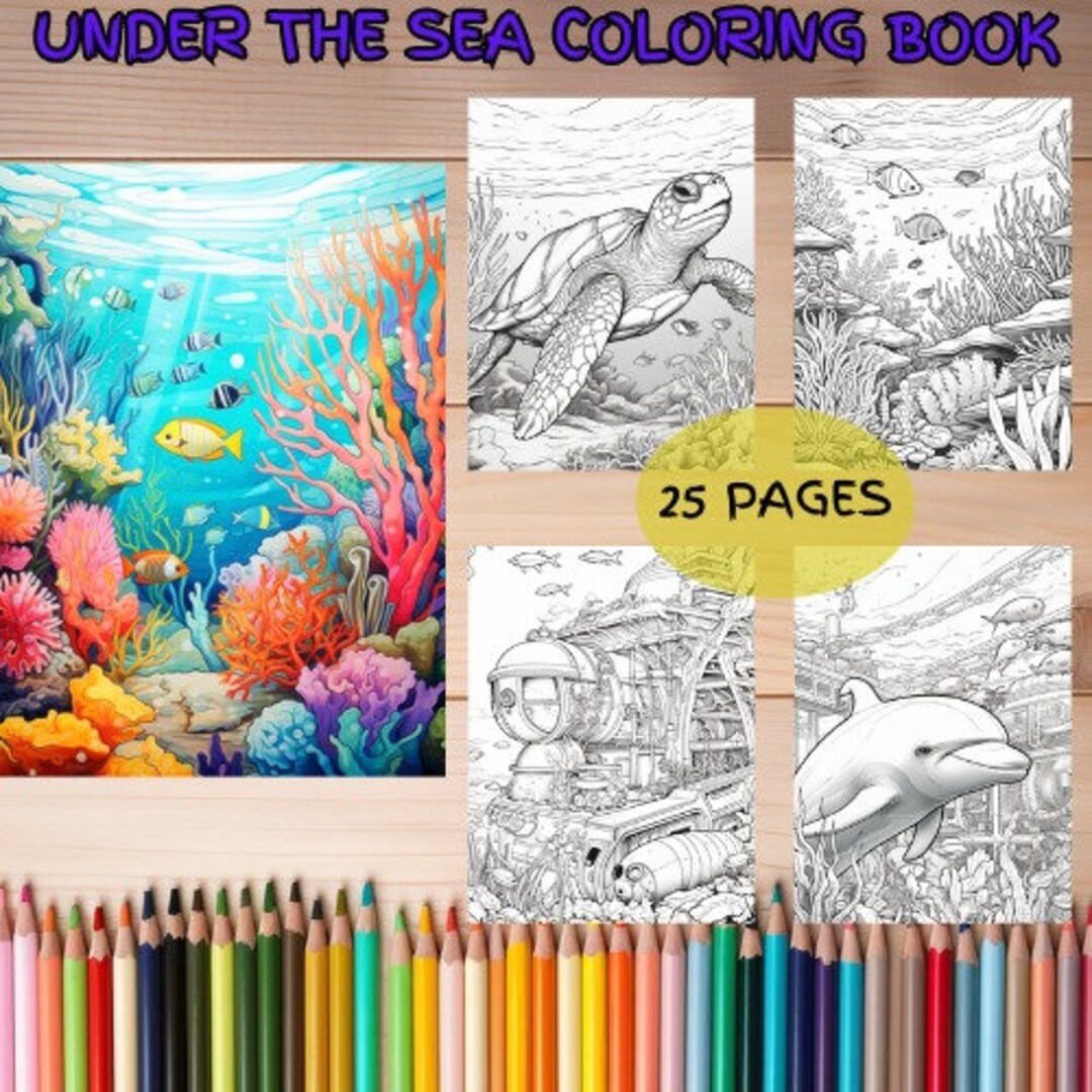 25 Under the Sea-themed Coloring Pages Adult Coloring Book - Etsy