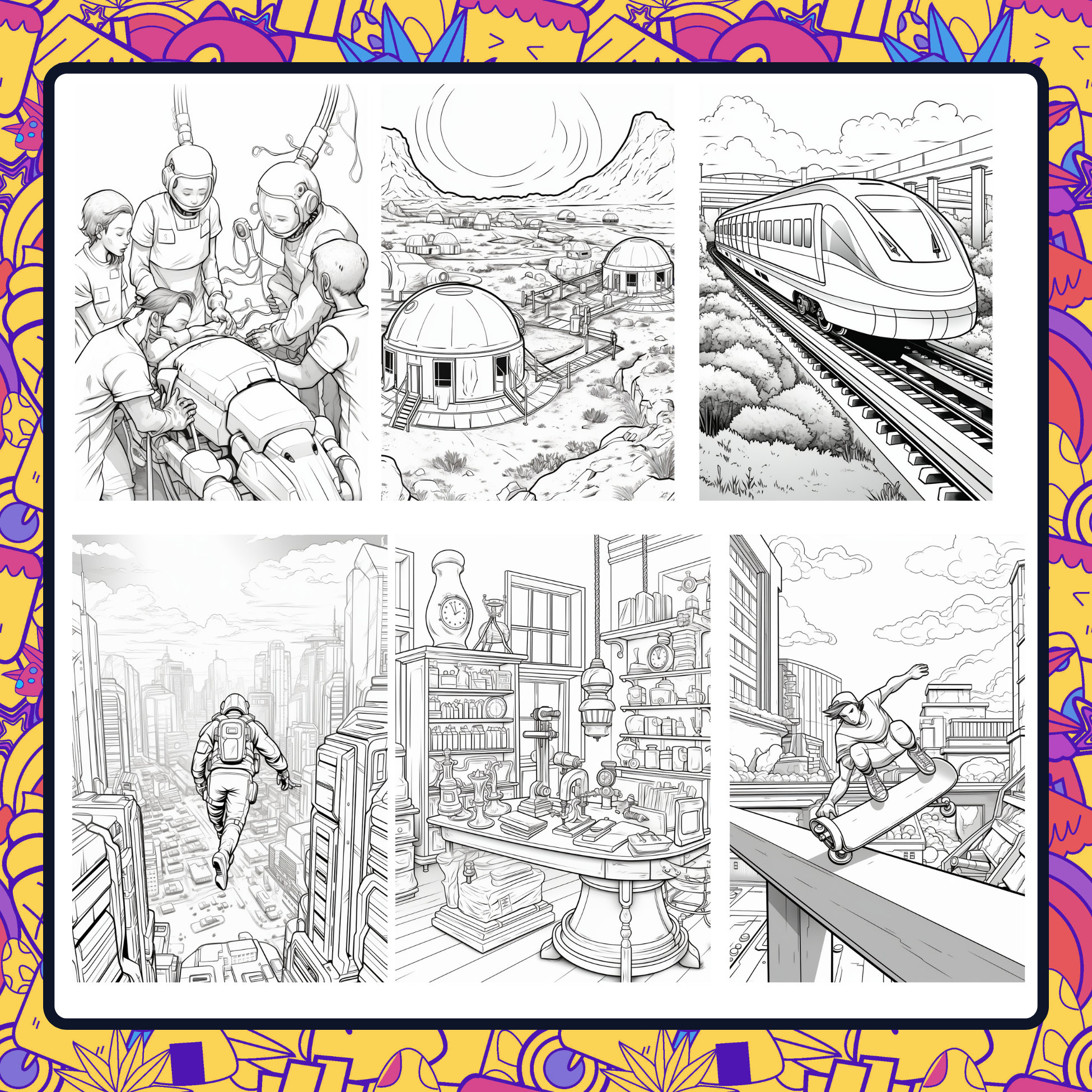 25 Incredible Inventions themed Coloring Pages Mandala - Etsy