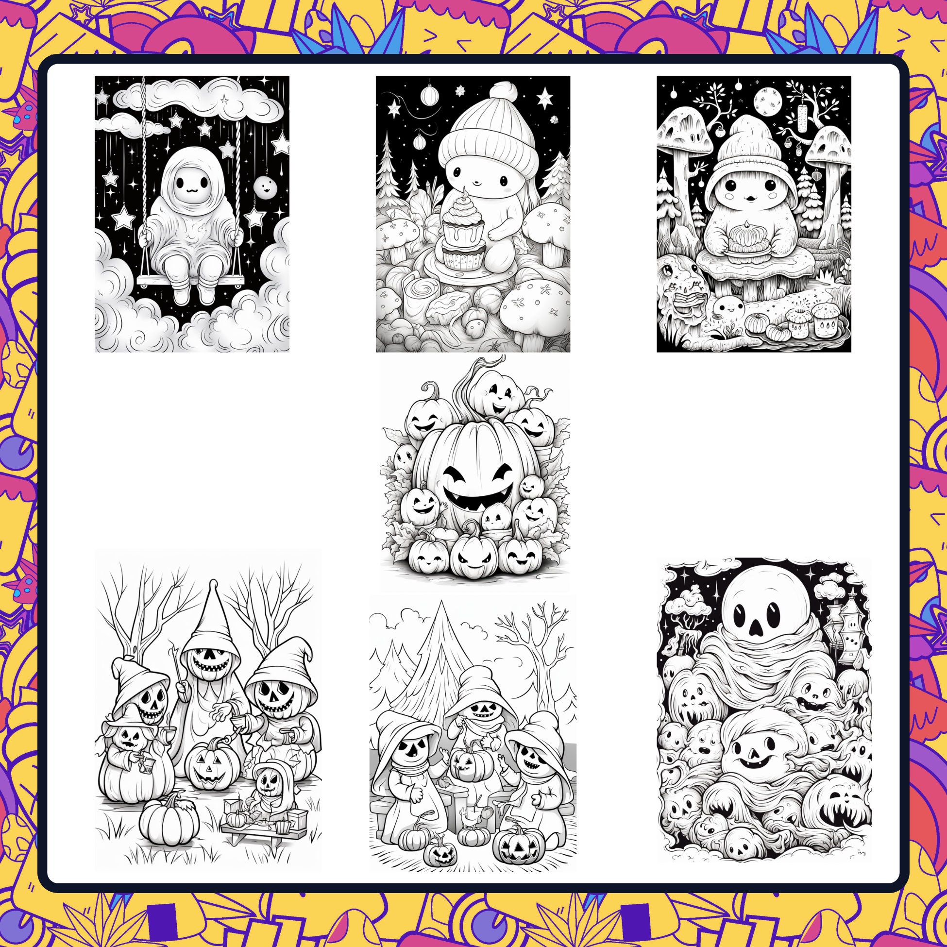 25 Crafty Ghosts-themed Coloring Pages Halloween Art Digital - Etsy