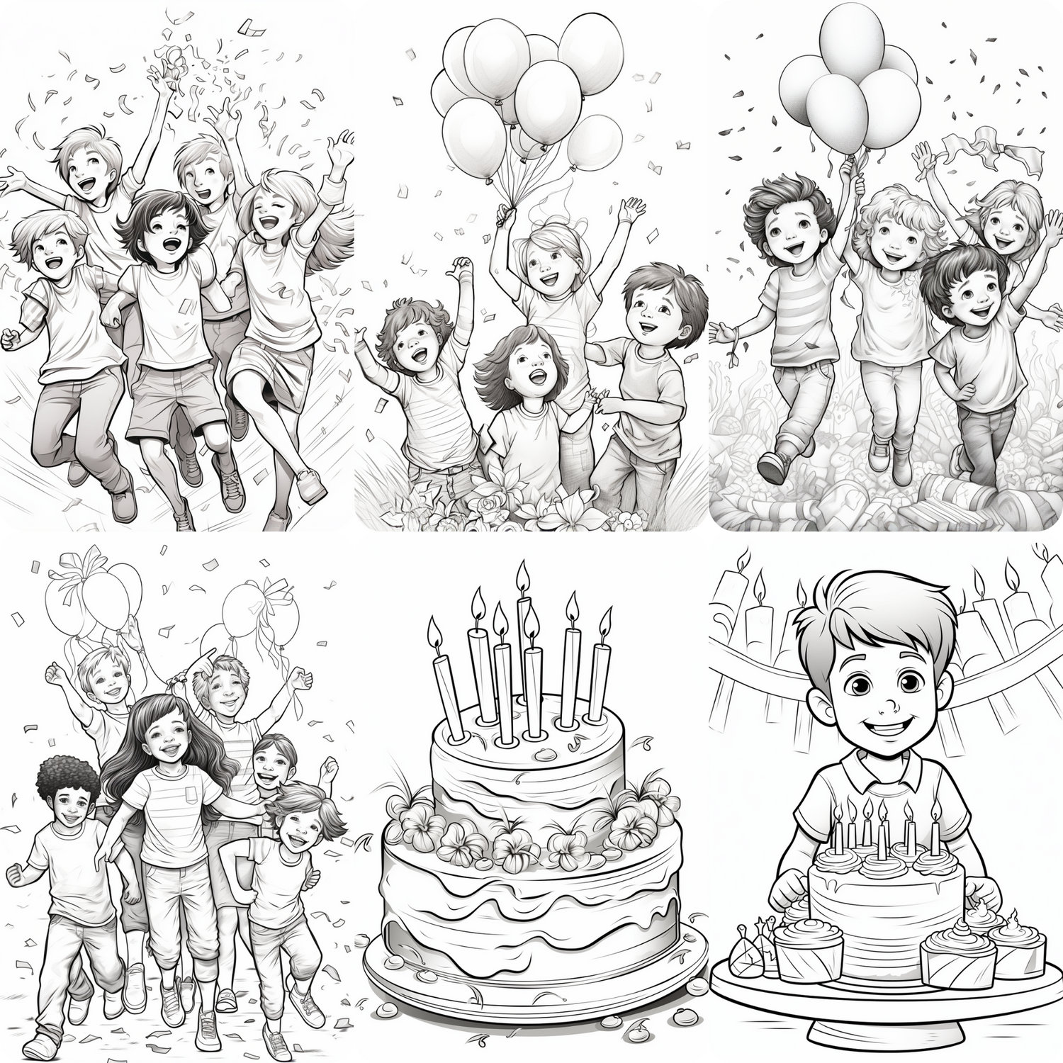 25 Birthday Party-themed Coloring Pages Adult and Kids - Etsy
