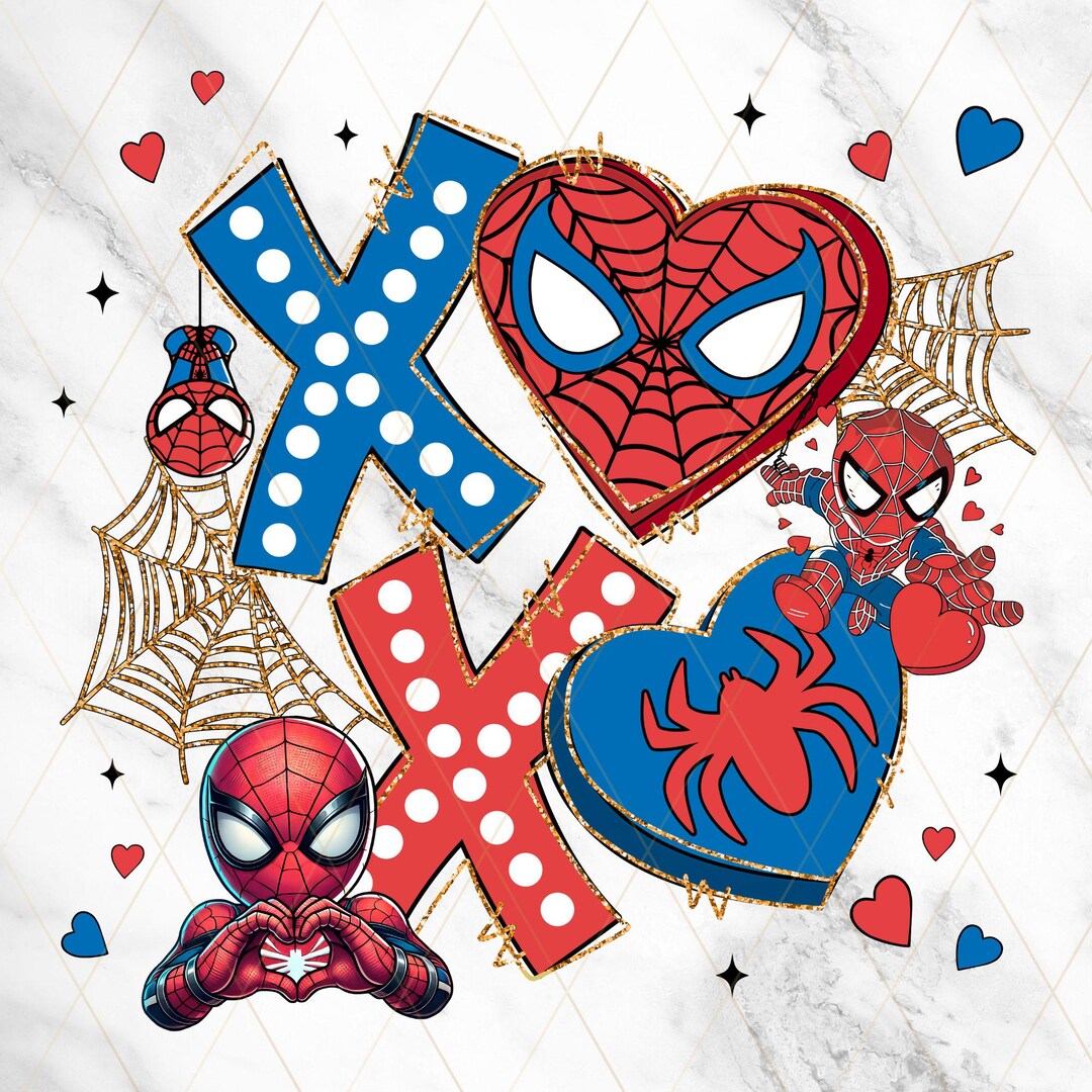 Happy Valentine XOXO Cartoon Superhero Png, Heart Valentine Cartoon Png ...