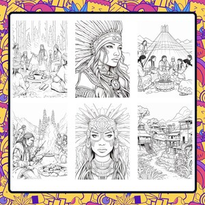 25 Indigenous Culture -themed Coloring Pages, Adult Coloring Book ...