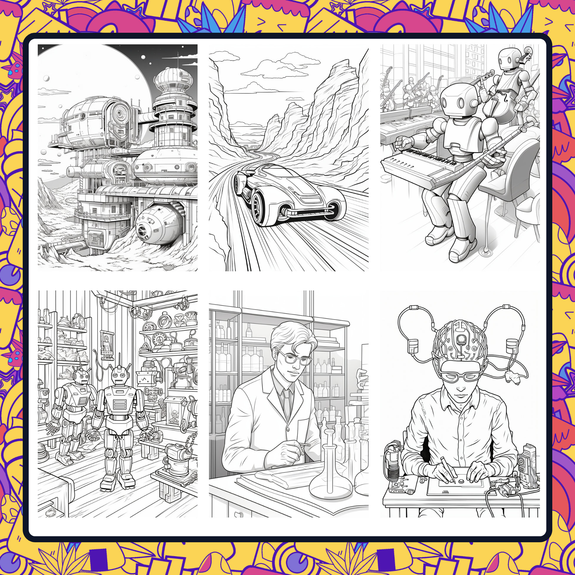 25 Incredible Inventions themed Coloring Pages Mandala - Etsy