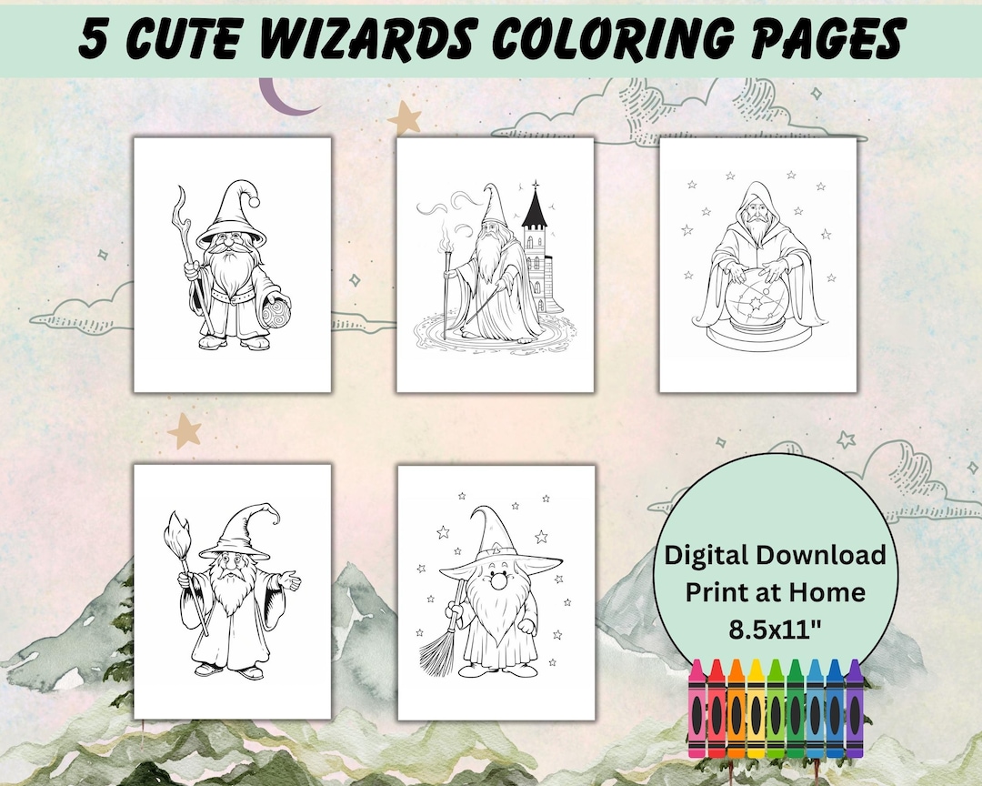 Wizard Coloring Pages Cute Wizards Coloring Pages for Kids Printable ...