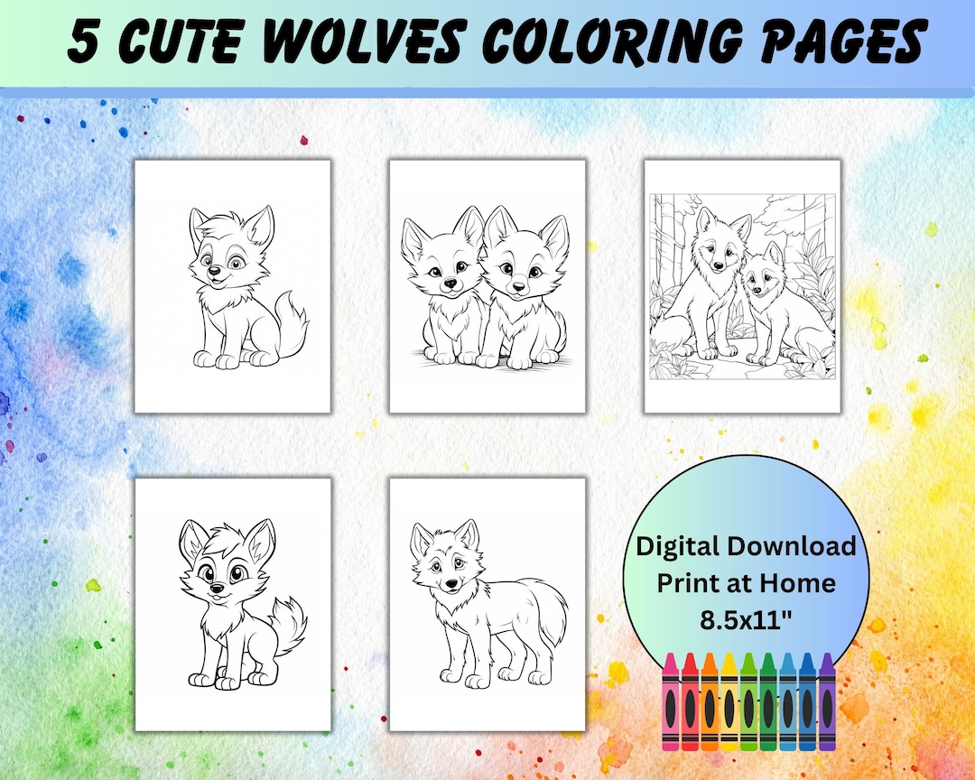 Wolf Coloring Pages Cute Wolves Coloring Pages for Kids Printable Fun ...