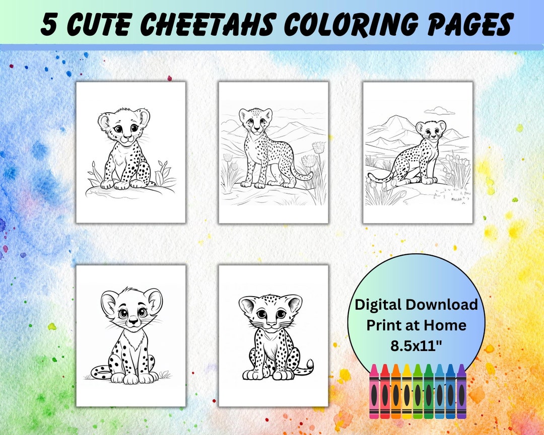 Cheetah Coloring Pages Cute Cheetahs Coloring Pages for Kids Printable ...