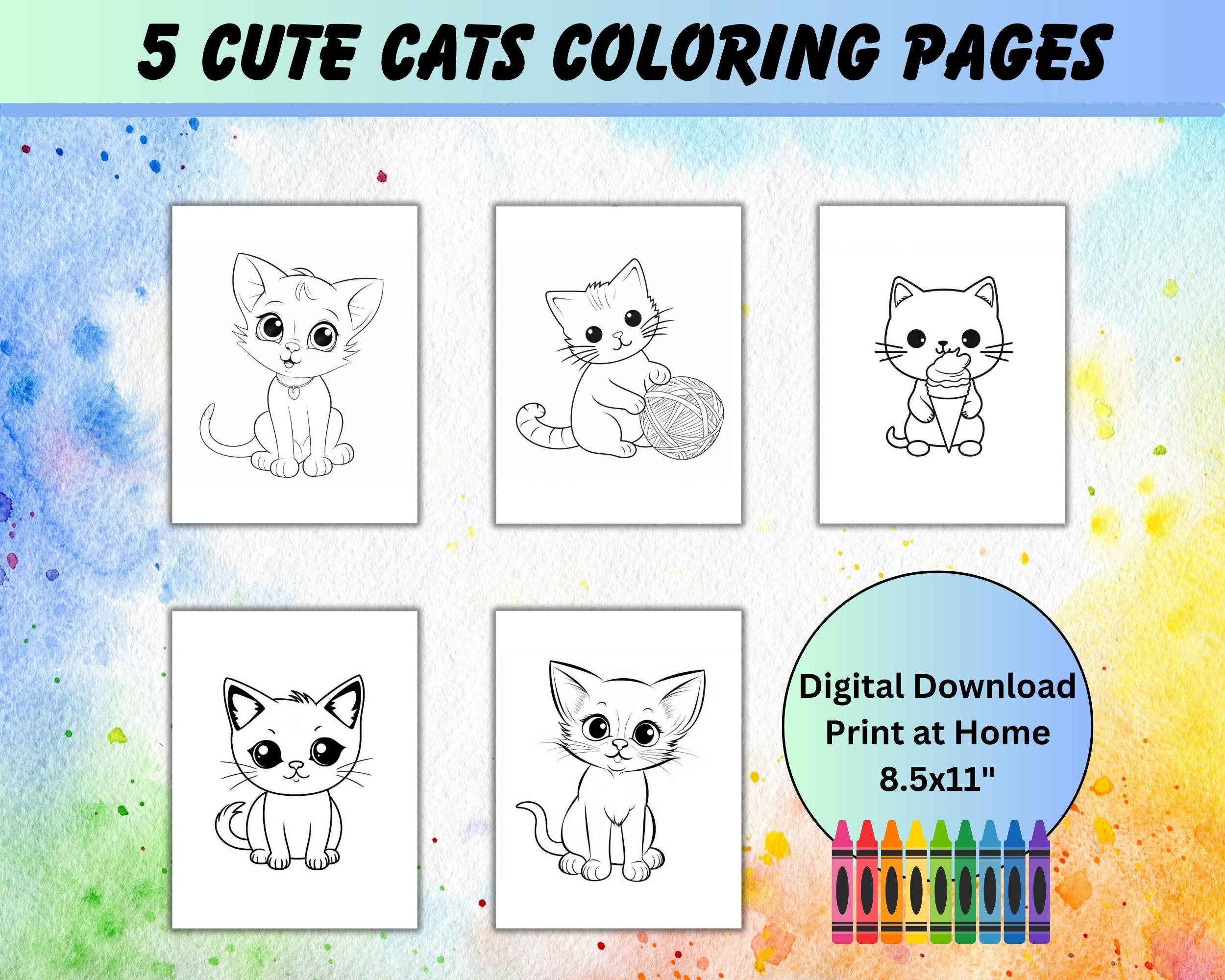 Cat Coloring Pages Cute Cats Coloring Pages for Kids Printable Fun ...