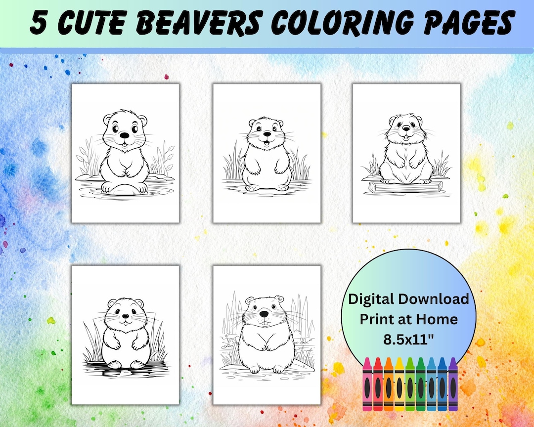 Beaver Coloring Pages Cute Beavers Coloring Pages for Kids Printable ...
