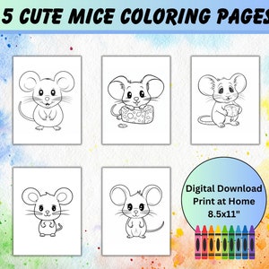 Mouse Coloring Pages Cute Mice Coloring Pages for Kids Printable Fun ...