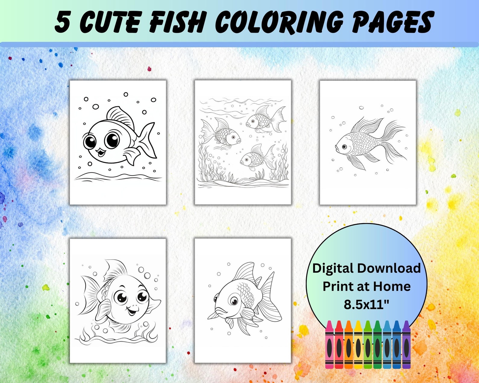 Fish Coloring Pages Cute Fish Coloring Pages for Kids Printable Fun ...