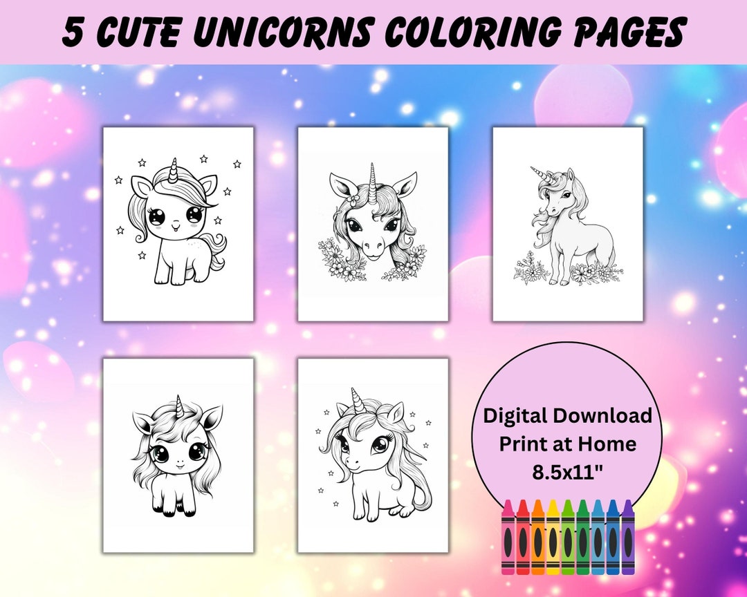 Unicorn Coloring Pages Cute Unicorns Coloring Pages for Kids Printable ...
