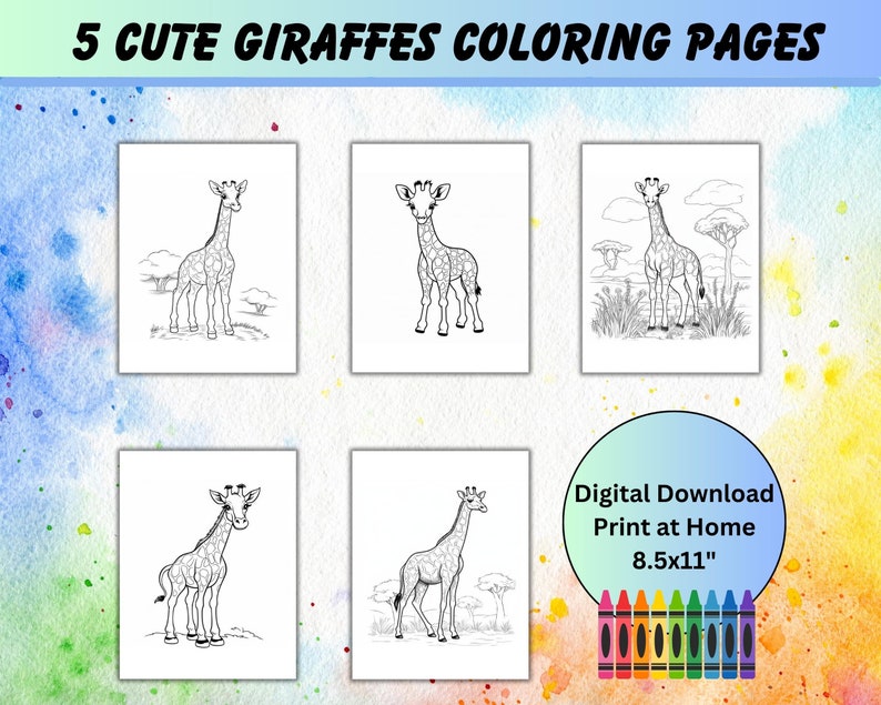 Giraffe Coloring Pages Cute Giraffes Coloring Pages for Kids Printable ...