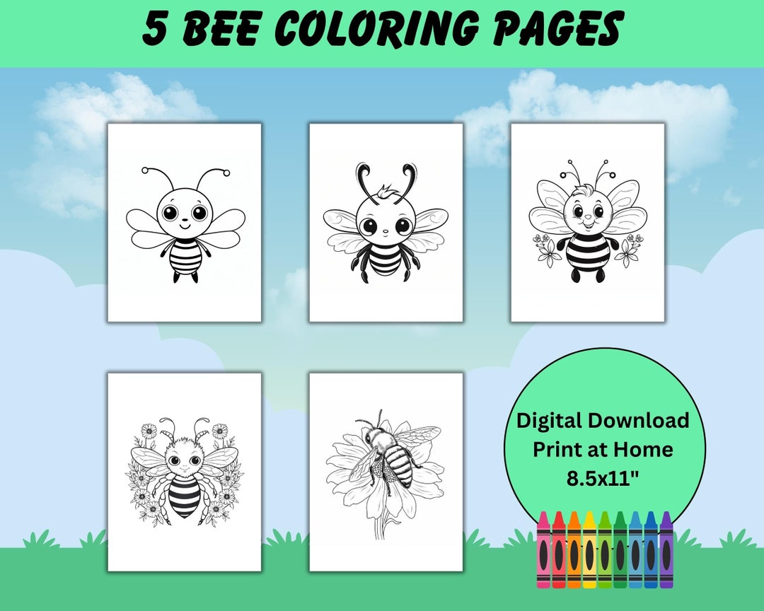 Bee Coloring Pages Cute Bees Coloring Pages for Kids Printable Fun ...